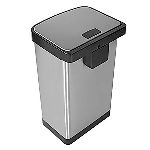 Innovaze 14.5 Gal./55 Liter Rectangle Step-On Stainless Steel Trash Can for Kitchen