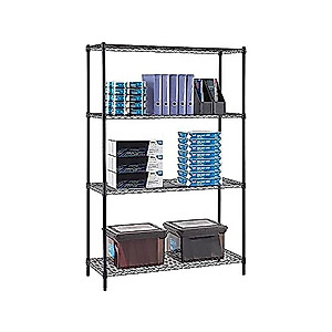 Whalen 990494 4-Shelf Wire Unit 48-Inch W Black (Ws184872-4B)