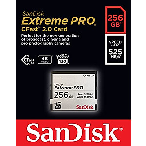 SanDisk 256GB Extreme PRO CFast 2.0 Memory Card - SDCFSP-256G-G46D