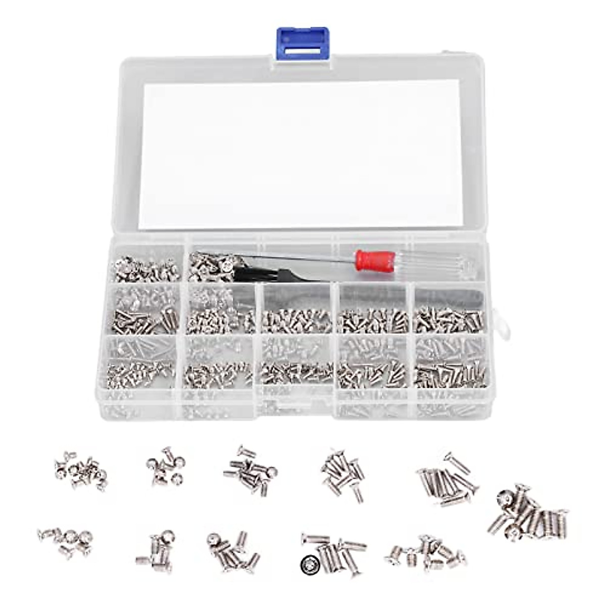 Computer Screw, Flat Head Computer Screws Set Standard Metric 600Pcs Replacement M2 M2.5 M3 Non Slide for Laptop(Silver)