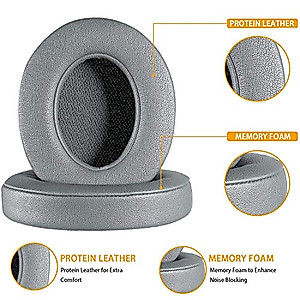Replacement Earpads Ear Pad Cushion Cover Fit for Monster Beats by Dr.Dre Studio 2.0 Studio 3.0 Wired Wireless Headphones (Grey)