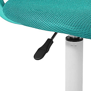 FurnitureR Writing Task Chair for Teens Boys Girls 360 Rolling Wheels Fabric Soft Pad Seat Breathable Backrest, Height Adjustable Liftup 29.5"-34.3",Turqoise