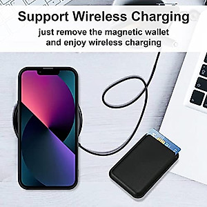 Tnarru iPhone 13 Case with Card Holder [Support Wireless Charging] Soft Liquid Silicon Case with Magsafe Full Camera Protective iPhone 13 Wallet Case Black