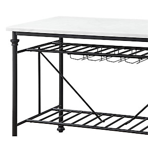 Acme Furniture Mera Kitchen Island, White Cultured Stone & Gray Finish