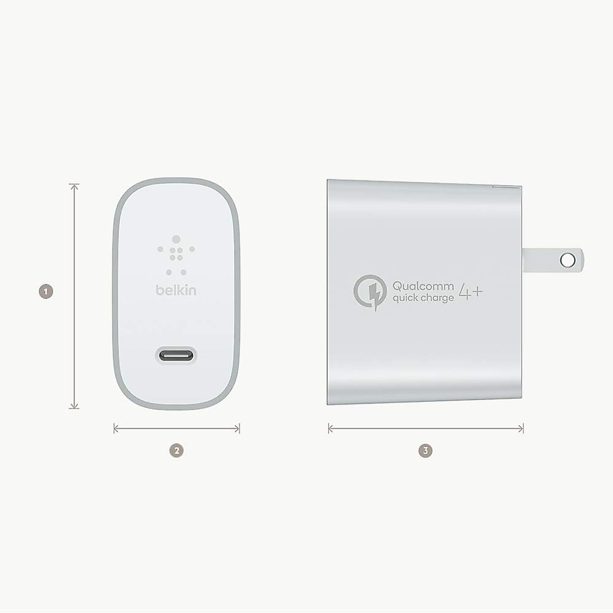 Belkin Boost Charge 27W Quick Charge 4+ Home Charger with 4ft/1.2m USB-C to USB-C Cable