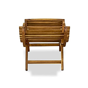 East West Furniture BHNU1NA Helena Patio Chaise Lounge-Outdoor Acacia Wood Sunlounger Chair for Poolside, Deck, Lawn, 72x22x25 Inch, Natural Oil