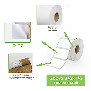 Anylabel 2.25" x 1.25" Direct Thermal Labels, White Thermal Printer Labels for Barcode, Thermal Stickers Compatible with Zebra, Rollo, Munbyn Thermal Labels Printers (12 Rolls, 1000 Labels/Roll)