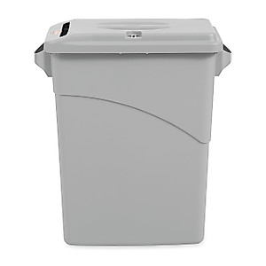 Rubbermaid Commercial Slim Jim Confidential Document Trash Can with Lid, 16 Gallon, Gray, FG9W2500LGRAY
