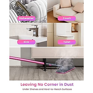 Schenley Steam Mop Cleaner with Detachable Handheld Steamer for Cleaning Hardwood/Laminate Floor, Tiles and Grout, with 7-in-1 Multi-purpose Accessories and Washable Microfiber Pads