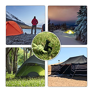 Wellmax 10PC Heavy Duty Tent Stakes with 2PC Glow in Dark Rope 3/16" x50ft and 1/4" x50ft (Black)