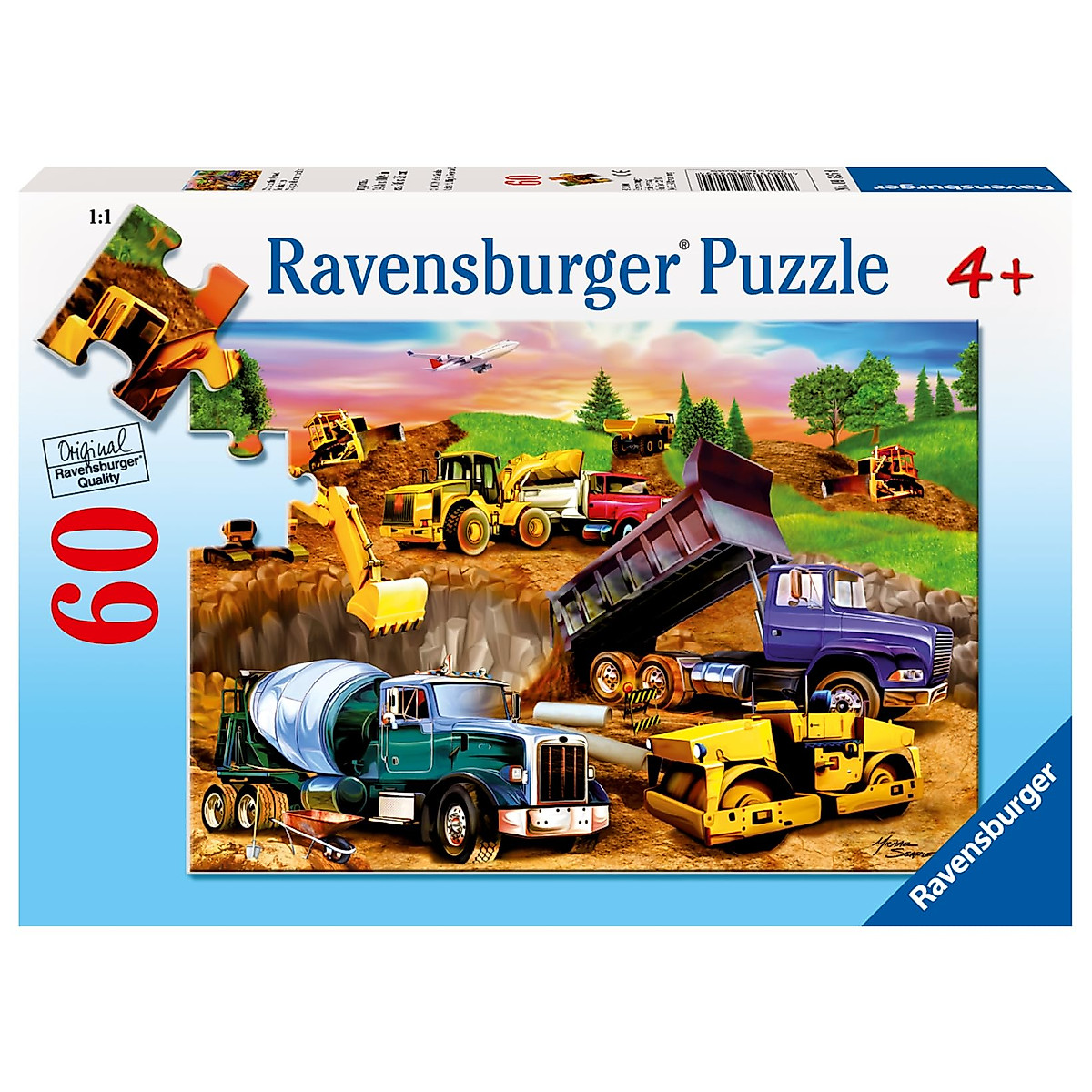 Ravensburger Construction Crowd Jigsaw Puzzle | 60 Unique Pieces | Engaging Toy for Kids Anti-Glare Surface | Promotes Concentration & Creativity