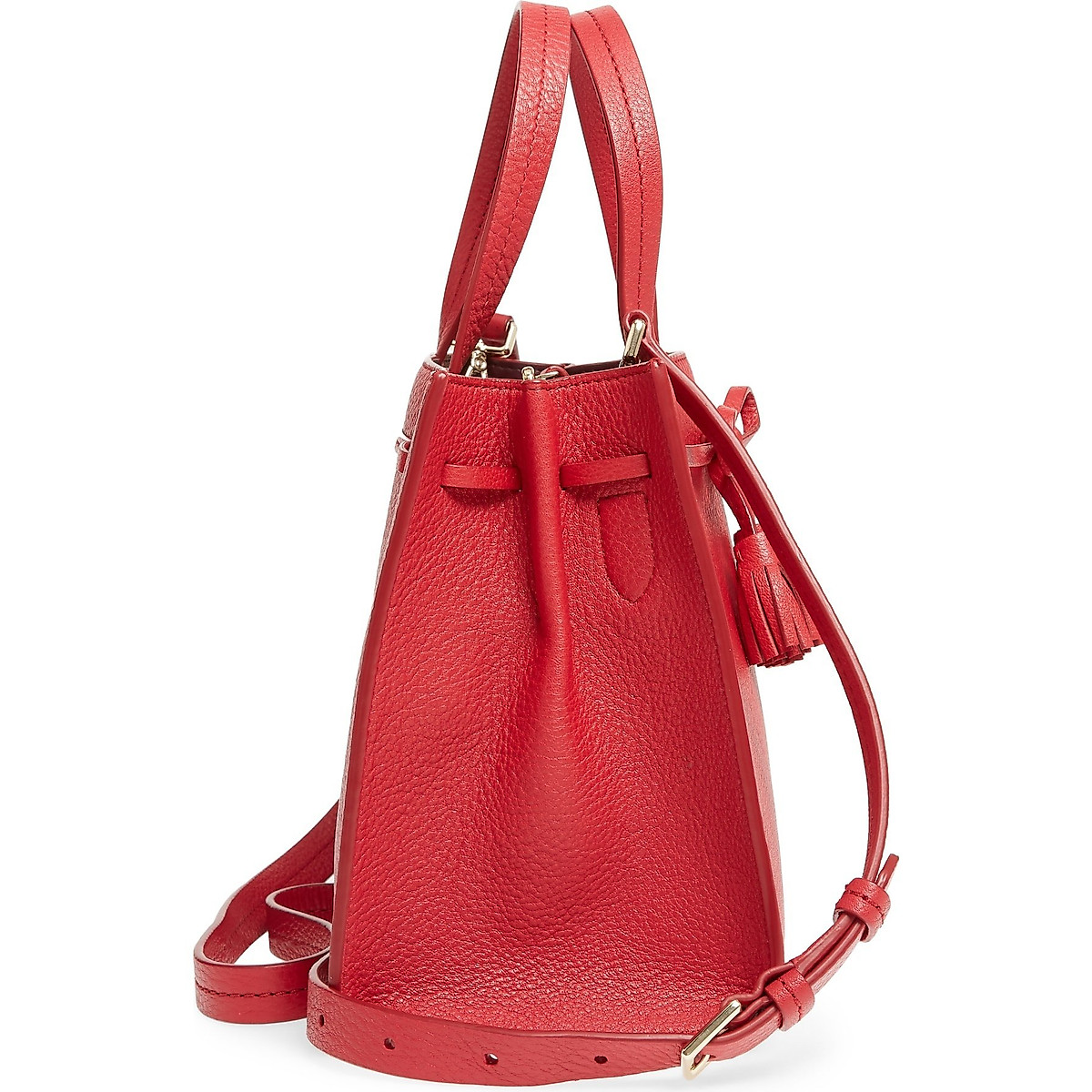 Kate Spade New York Hayes Street Isobel Sam Pebble Leather Satchel Bag, Rosso Red