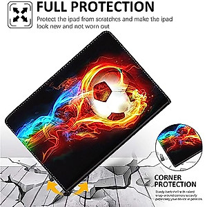Case for iPad Pro 11 Inch 4th/3rd/2nd/1st Generation 2022/2021/2020/2018, Multi-Angle Smart Stand Cover Auto Sleep/Wake Fit iPad Air 4/5，Color Flame Soccer