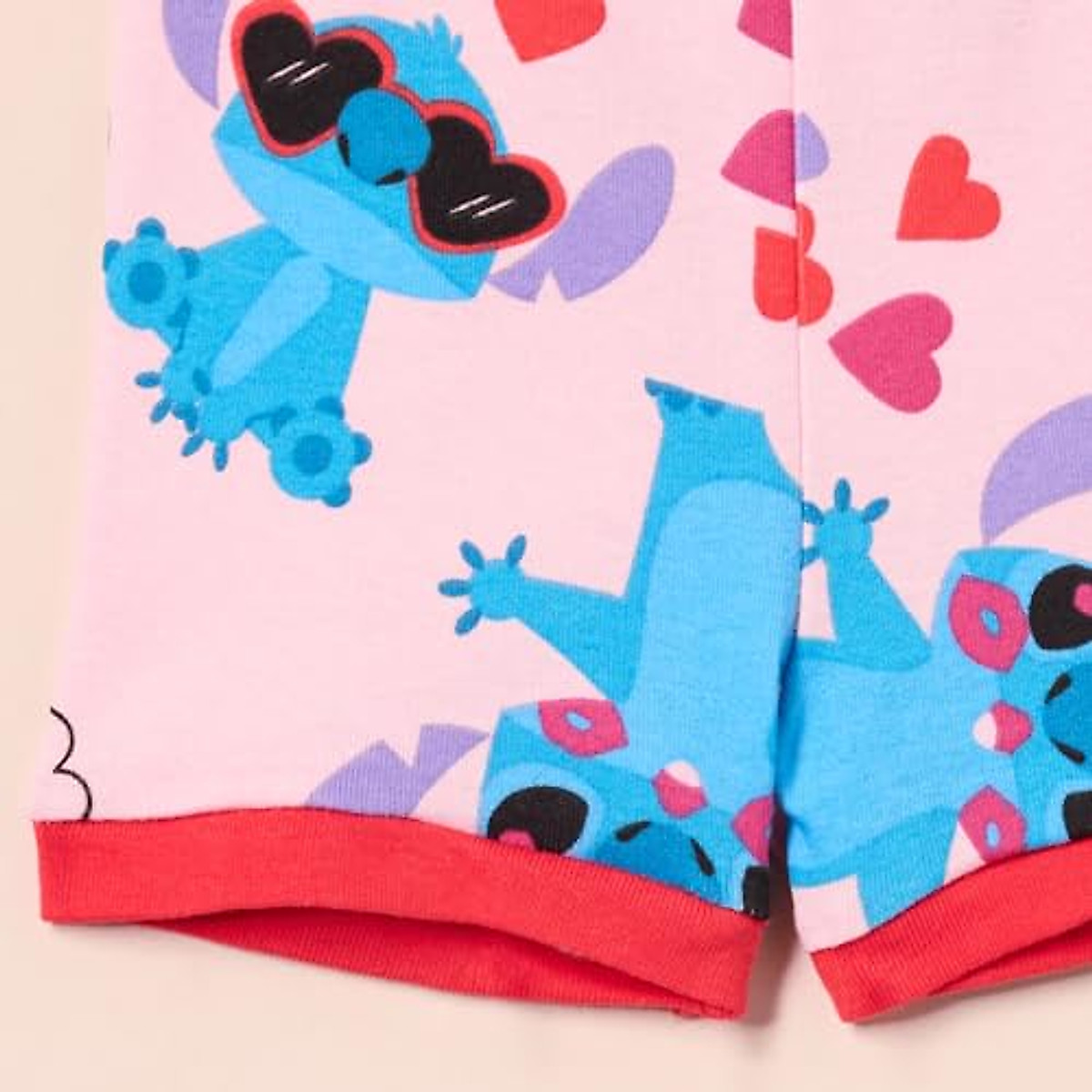 Amazon Essentials Disney | Marvel | Star Wars Girls' Pajama Set, 4-piece (Previously Spotted Zebra), Stitch Hugs, 8