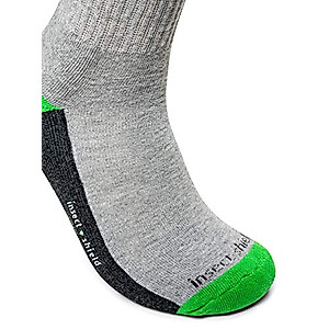 Insect Shield Sport Crew Sock, Stretchy and Comfortable Crew Socks with Padding and Tick Protection