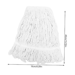 KICHOUSE Mop Replacement Head Floor Sweeper Household Mop Pad Spins Mop Refill Floor Cleaning Mop Head Commercial Mop Head Reusable Mop Pad Wet Mop Head Refill Mop Pads White Cotton Thread