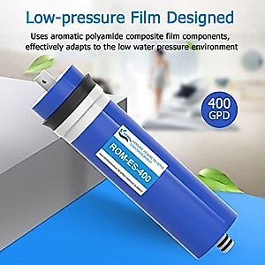 Vegebe 400 GPD RO Membrane Filter 12"x3" Reverse Osmosis Membrane Element Replacement Fits Under Sink RO Drinking Water Filter Filtration Purifier System, 1 Pack