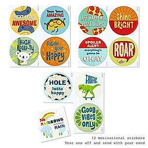 Hallmark Encouragement Cards Assortment For Kids Or Adults (12 Cards and Envelopes, 12 Stickers), Model: 5STZ5110