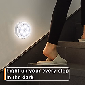 Svarog Motion Sensor Closet Lights,Indoor Motion Sensor Light Battery Powered Stair Lights Stick-Anywhere Wall Light Night Light for Bedroom, Cabinet,Kitchen,Hallway,Entrance (Cool White-6 Pack)