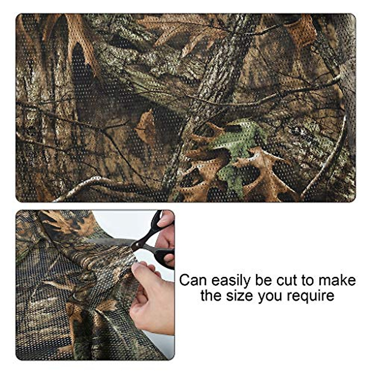 Waxaya Camo Burlap Cradle Mesh Camouflage Netting Cover for Hunting Blinds Sunshade Decoration(59" x 6.5' = 1.5m x 2m, Maple Leaf Super 2)