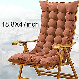 LUYAJYI Patio Lounger Cushion Indoor/Outdoor Lounger Cushion with Laces Recliner Bench Cushion for Non-Slip Garden Furniture, 19X63INCH Gray 19X63X3INCH