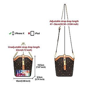 Small Crossbody Bucket Bag for Women Vegan Leather Shoulder Bag Anna Chain Accessories For Mini Flap Top Handbag Purse