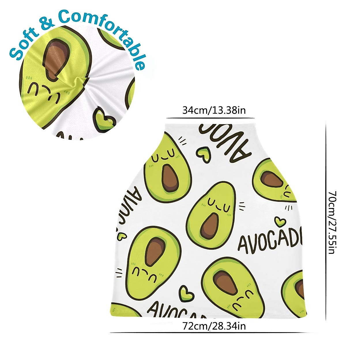 Nursing Cover Breastfeeding Scarf Avocado- Baby Car Seat Covers, Stroller Cover, Carseat Canopy (k9)