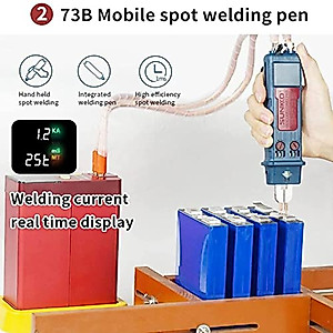 GAOMIN Portable Battery Spot Welder,Battery Spot Welder Kit,2000a 12kw 100~240v Battery Spot Welder,Portable Pulse Welding Machine,for Battery Pack 18650 Lithium Batteries