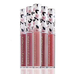 Beauty Concepts Lip Gloss Collection – Shimmering, Glossy Lip Makeup Set for a Radiant Finish, Floral Collection