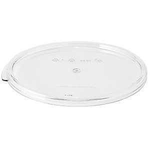 Restaurantware-LIDS ONLY: Met Lux Food Storage Container Lids, 10 Round Marinating Container Lids - Containers Sold Separately, With Date Indicator, Clear Plastic Lids, Dishwashable, Freezable