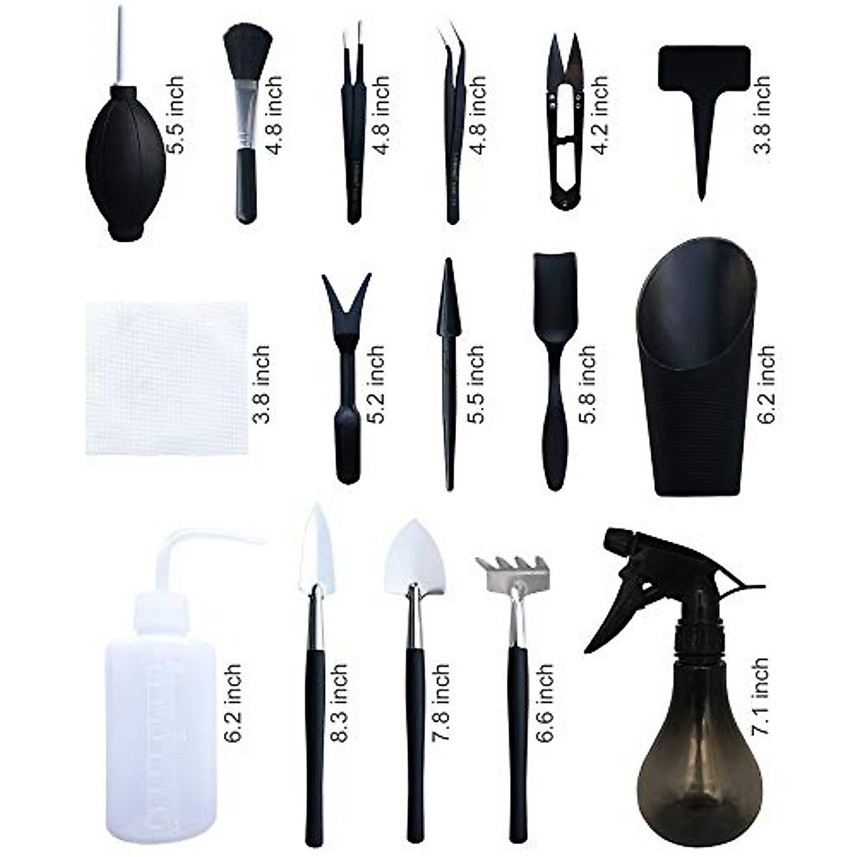 Benvo 20 Pieces Succulent Plants Tools Mini Garden Transplanting Set for Fairy Garden Planting, Miniature Plant Care of Cactus, Houseplant, Bonsai Plants Tools Kit