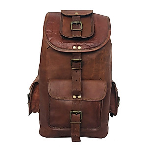 cuero 22" Leather Backpack Travel rucksack knapsack daypack Bag for men women