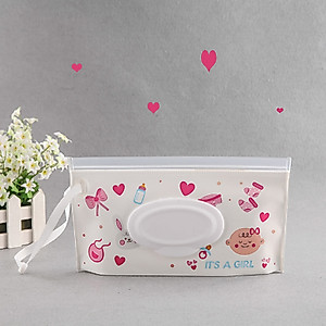 Baby Wipes Dispenser, 4 Pack Reusable Baby Wipe Holder Box, Refillable Baby Wipes Container Travel Wet Wipes Case with Reusable Wipes Pouch for Home