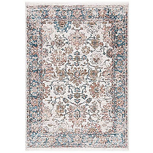 SAFAVIEH Shivan Collection 5'3" x 7'6" Grey/Blue SHV797F Oriental Distressed Non-Shedding Living Room Bedroom Dining Home Office Area Rug