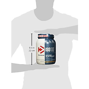 Dymatize ISO 100 Whey Protein Powder with 25g of Hydrolyzed 100% Whey Isolate, Gluten Free, Fast Digesting, 1.6 Pound, Chocolate Peanut Butter, 25.6 Ounce (Pack of 1)