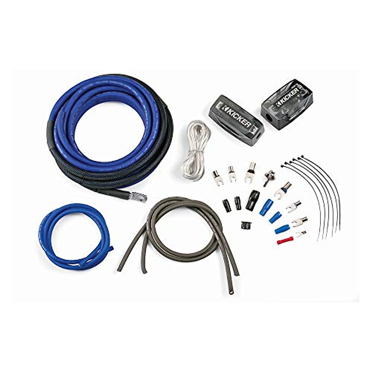 Kicker 46PKD4 PKD4 4AWG Dual Amplifier Power Kit - Power, Ground, Distribution Block, Remote Wire and Fuse Block.