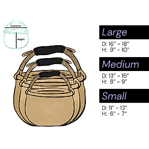 Bolga Zaare Market Basket, Handmade in Ghana by Women Artisans, Natural, Large, 16"-18" Diameter x 9"-10" H, RED Handle (1 Basket)