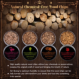 Cocktail Smoker Kit with Torch, Old Fashioned Smoker Kit for Bourbon Whiskey Drink, with 4 Flavor Wood Chips, Vodka/Gin/Tequila/Rum Liquor Gifts for Whiskey Lovers, Father(No Butane)