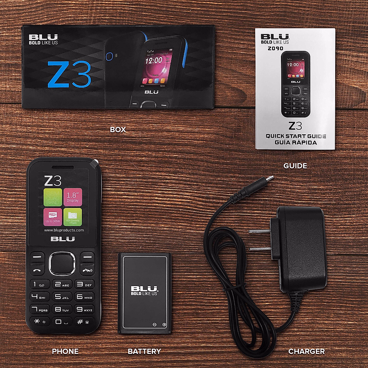 BLU Z3 - Dual Sim Phone - GSM unlocked -Black/Blue