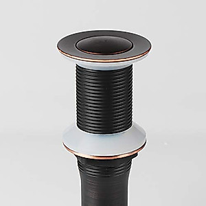 Oil Rubbed Bronze Pop Up Drain with Detachable Basket, Bathroom Vessel Lavatory Vanity Faucet Sink Drain Stopper, ORB Without Overflow
