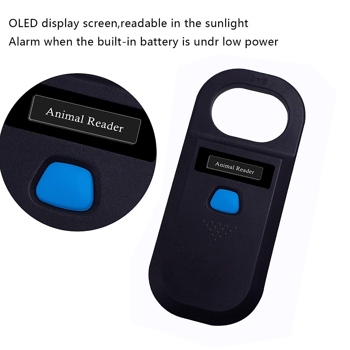 Run Mall Microchip Scanner Reader RFID Reader Writer Tag Microchip for Dogs Chip Reader Rechargeable Animal Chip Scanner Pet Tag Scanner FDX-B(ISO 1178411785) ID64 RFID Animal Tracking, (W90-BK)