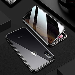 Privacy Magnetic Case for iPhone 11 Pro Max, Anti-Peep Magnetic Adsorption Privacy Screen Protector Double Sided Tempered Glass Metal Bumper Frame Anti-Peeping Phone Case
