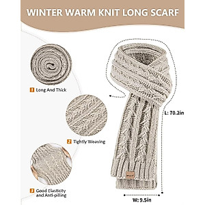 Women's 3-in-1 Fleece Winter Hat, Scarf & Touchscreen Glove Set with Pom Pom - Oatmeal