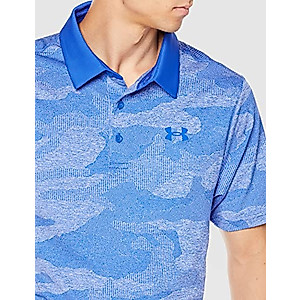 Under Armour Men's Standard Playoff 2.0 Short Sleeve Jacquard Polo, (486) Versa Blue/Oxford Blue/Versa Blue, Large