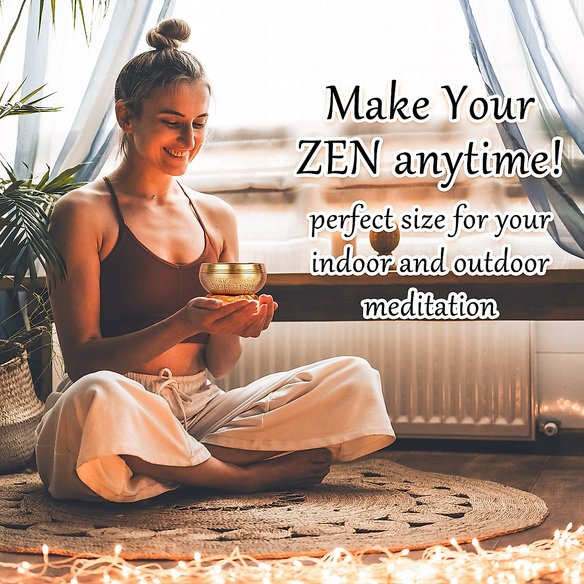 Relaehih 2-Pack Tibetan Singing Bowls Set - 100% Handmade in Nepal, Sound Bowl Meditation Set for Yoga, Chakra Healing, Meditation Gifts, Unique Gifts for Women (Blue, 3.15 + 4 inch)