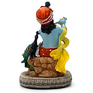Hindu God Lord Krishna Statue – 4.3" H Indian Idol Krishna Sculpture India Wedding Baby Shower Return Gifts Diwali Gifts Home Office Mandir Temple Puja Gifts Murti Pooja Item