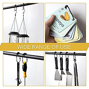 Shower Curtain Rings, SUTINE Shower Curtain Hooks, Wide Snap Shower Curtain Hooks Rust Proof, Anti-Fall Metal Shower Hooks for Shower Curtain, Glide Smoothly Shower Rings for Curtain, Black,12Pcs