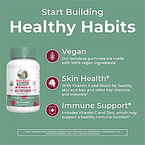 MaryRuth Organics Multivitamin for Women | Womens Multivitamin Gummy | Vegan | USDA Organic | Immune Support Gummy Vitamins | Hair and Skin Vitamins for Women | Vitamin D3 | Selenium | 60 Count