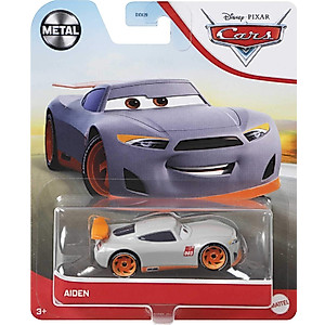 Disney Cars Toys Aiden 1:55 Scale Fan Favorite Character Vehicles for Racing and Storytelling Fun, Gift for Kids Ages 3 Years and Older, Multicolor