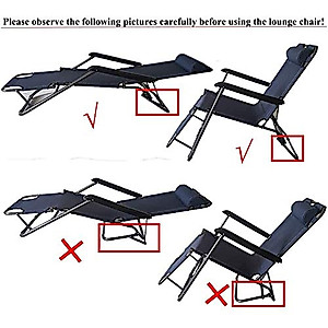 Patio Lounge Chair, Portable Folding Outdoor Patio Lounge Chairs Sun Pool Lawn Chaise with Pillow for Outdoor Camping Patio Lawn Beach (Red)